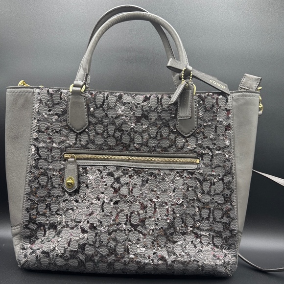 Coach | Bags | Authentic Coach Poppy Sparkle Sequin Bag Satchel | Poshmark